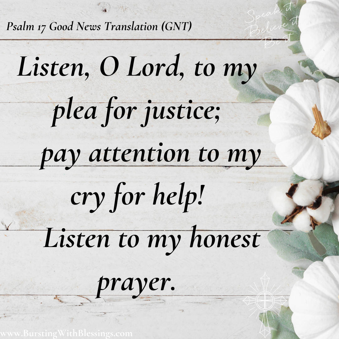Praying With Honesty Devotional Psalm 17 1