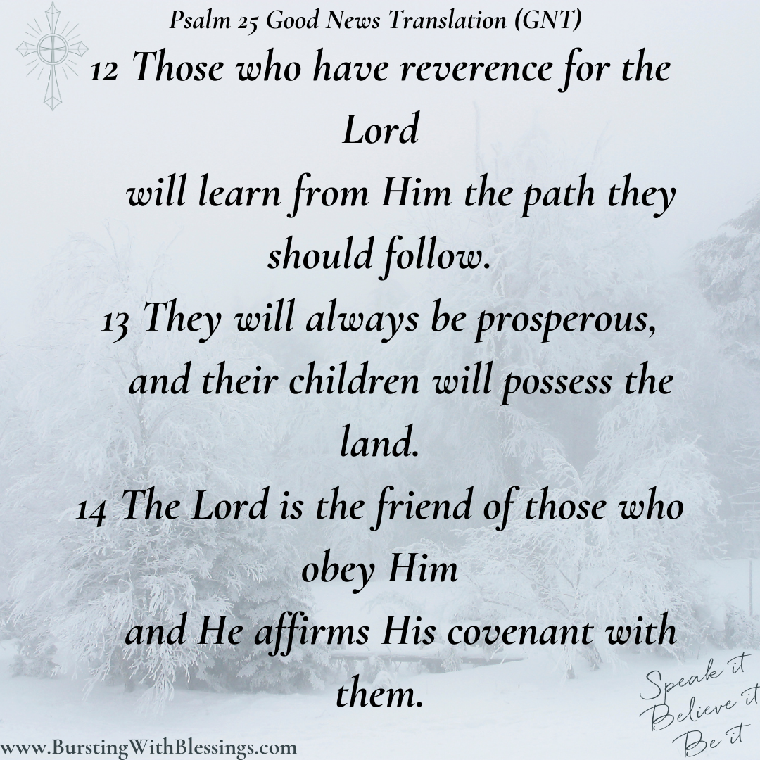 The Blessings Of God Devotional Psalm 25 12 14