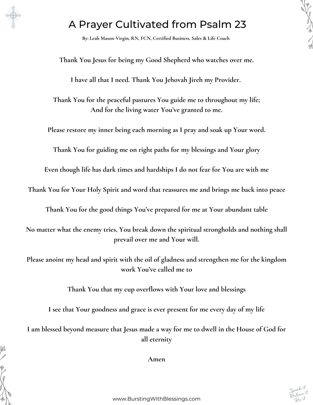 Praying Psalm 23: How To Pray